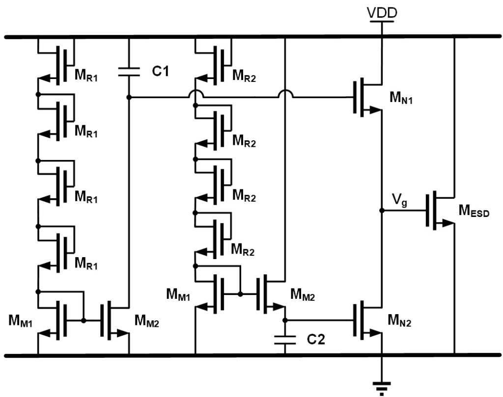 All-NMOS Power-Rail ESD Clamp Circuit with Compact Area and Low Leakage